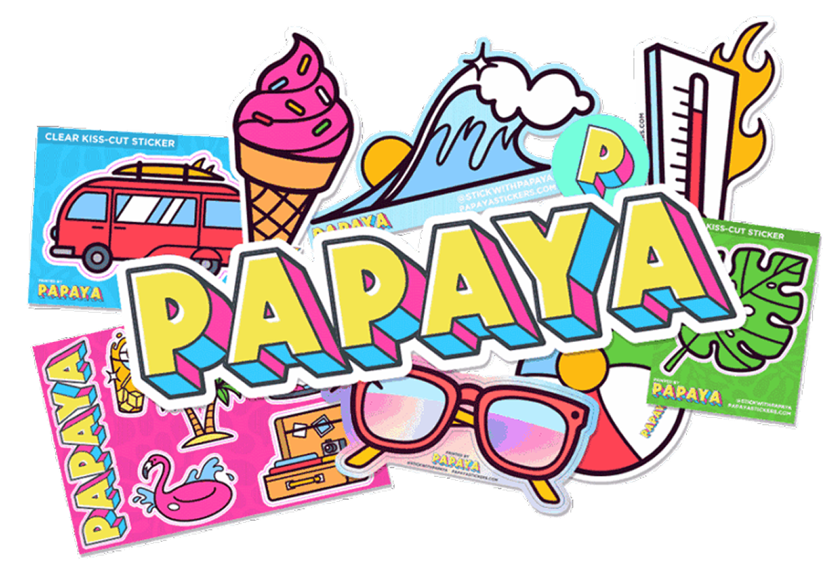 Papaya Stickers | Print Custom High Quality Stickers